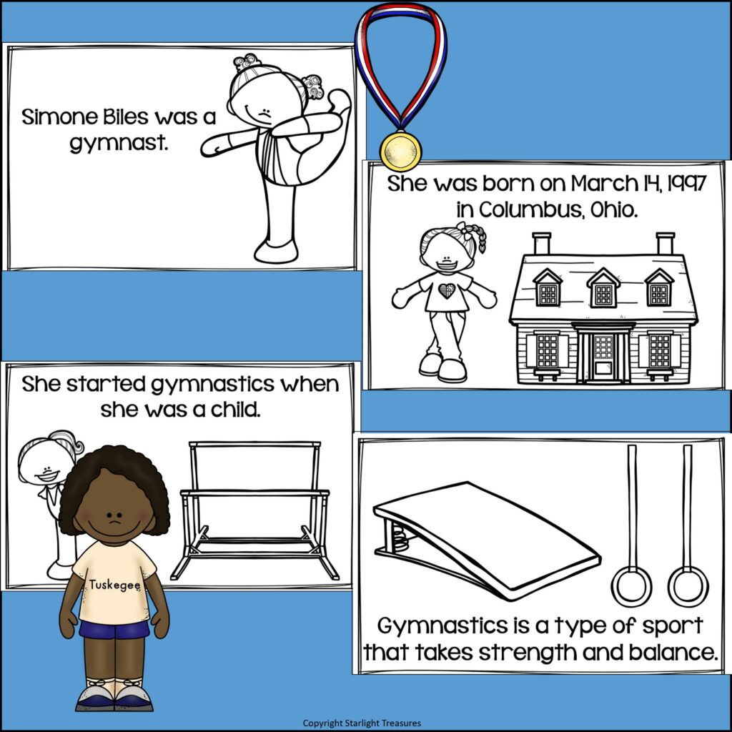 Simone Biles Mini Book for Early Readers: Black History Month | Made By ...