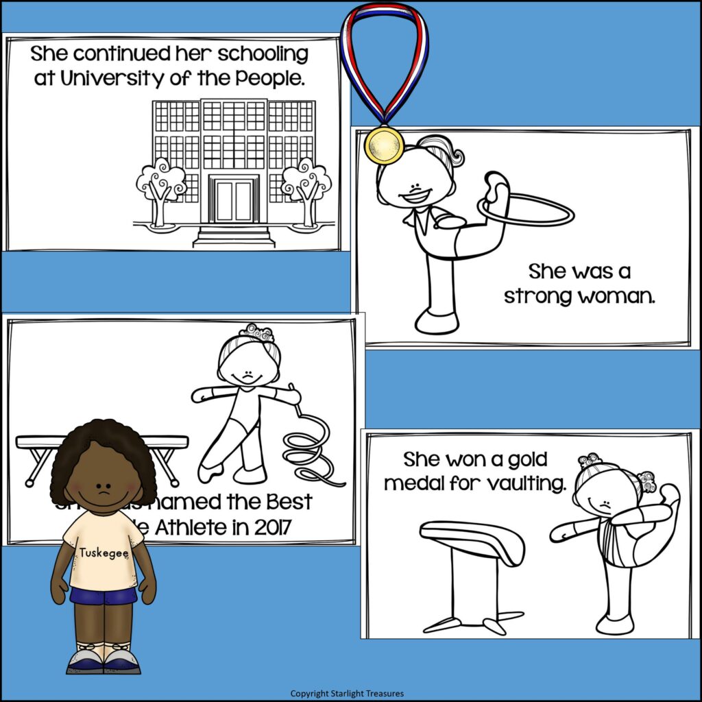 Simone Biles Mini Book for Early Readers: Black History Month | Made By ...