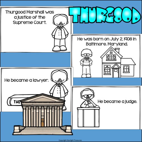 Thurgood Marshall Mini Book for Early Readers: Black History Month ...