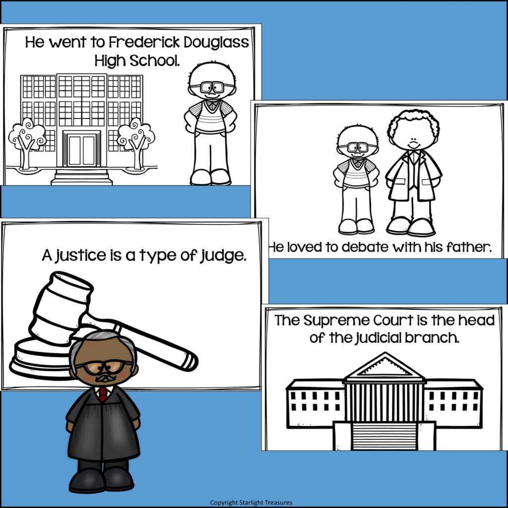 Thurgood Marshall Mini Book for Early Readers: Black History Month ...