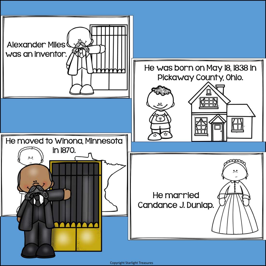 Alexander Miles Mini Book for Early Readers: Black History Month | Made ...