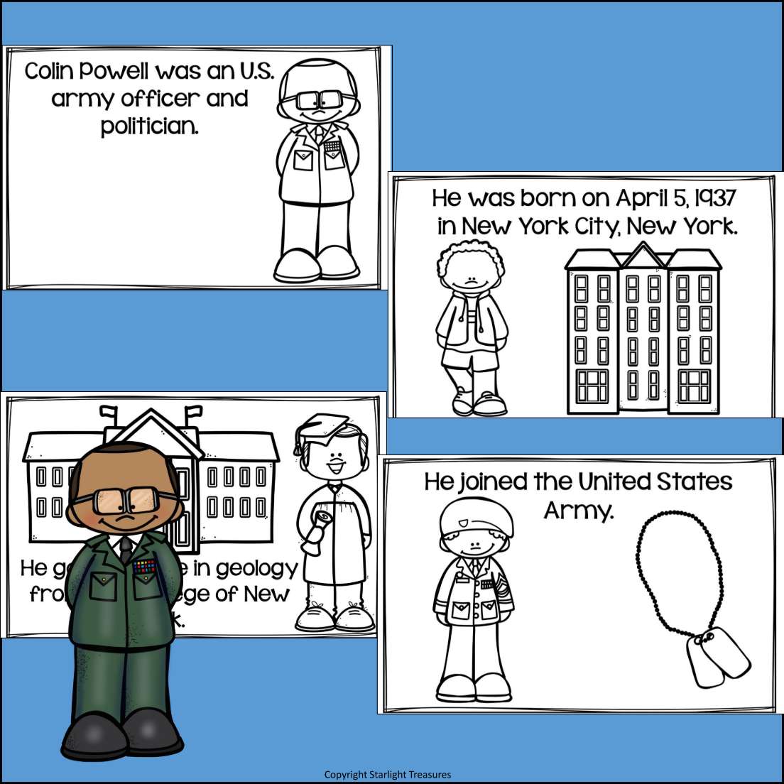 Colin Powell Mini Book for Early Readers: Black History Month | Made By ...