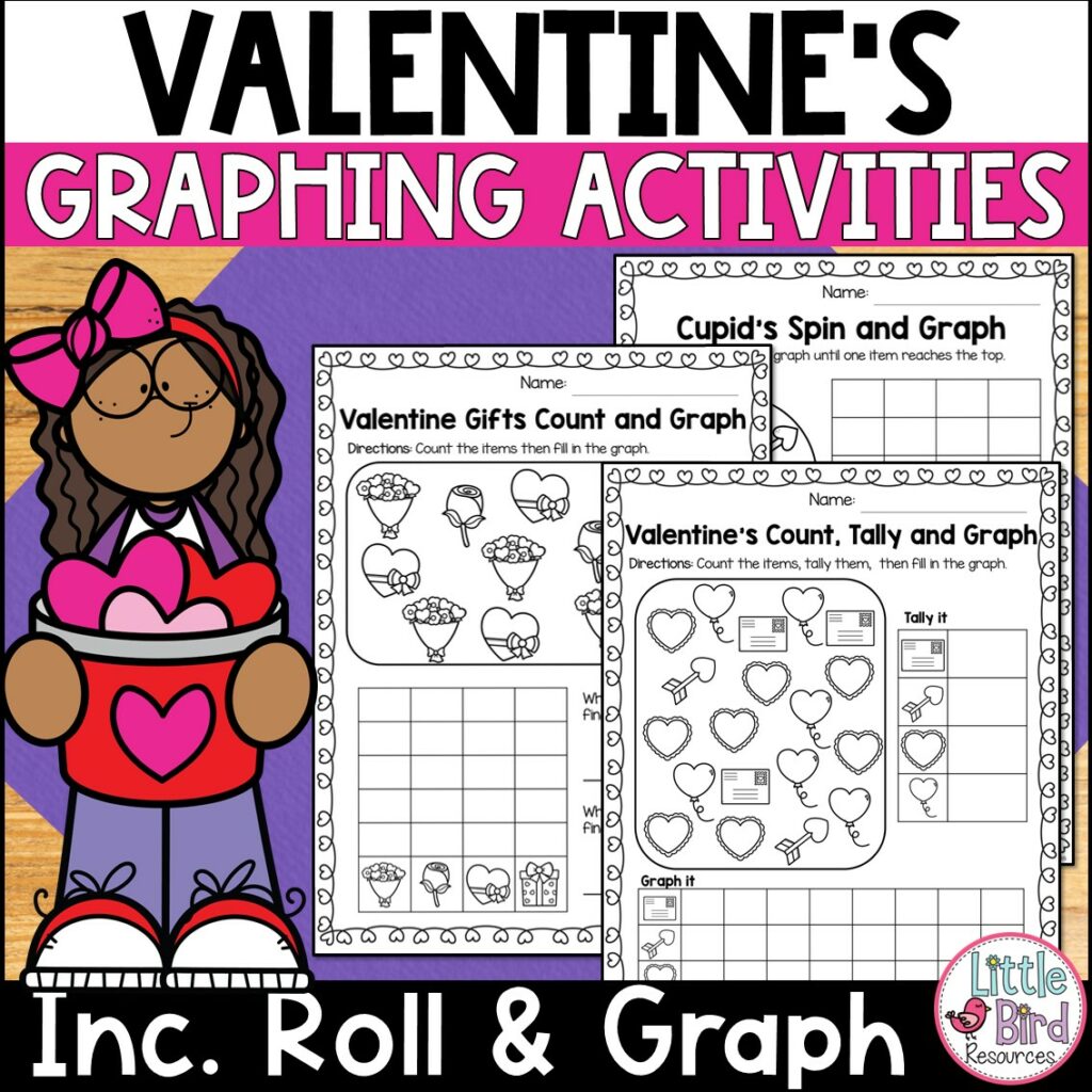 Valentine's Day Bar Graphs Worksheets and Activities | February Math ...