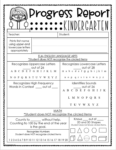 Kindergarten Assessment Progress Report Number Letter Recognition ...