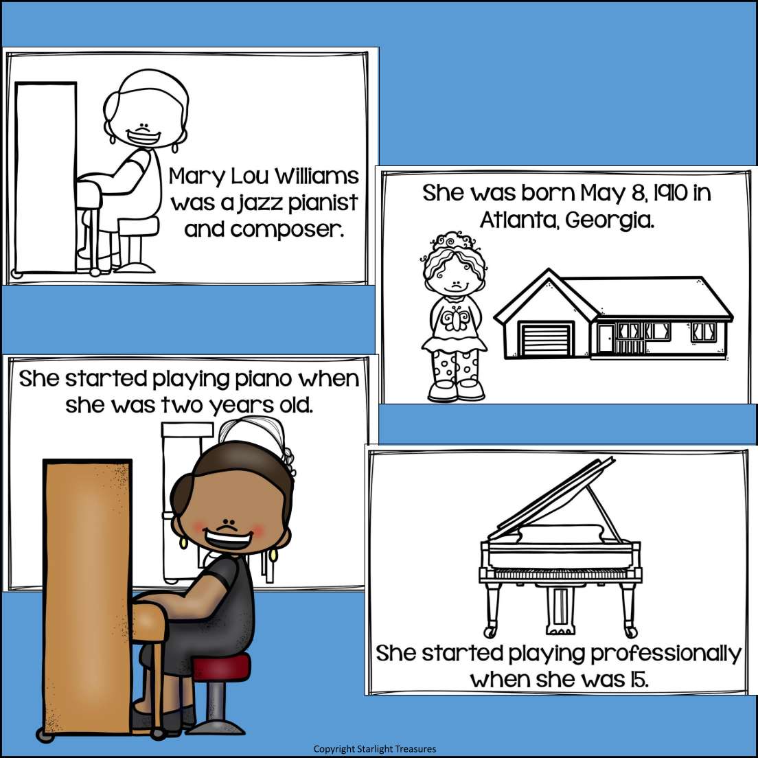 Mary Lou Williams Mini Book for Early Readers: Black History Month ...