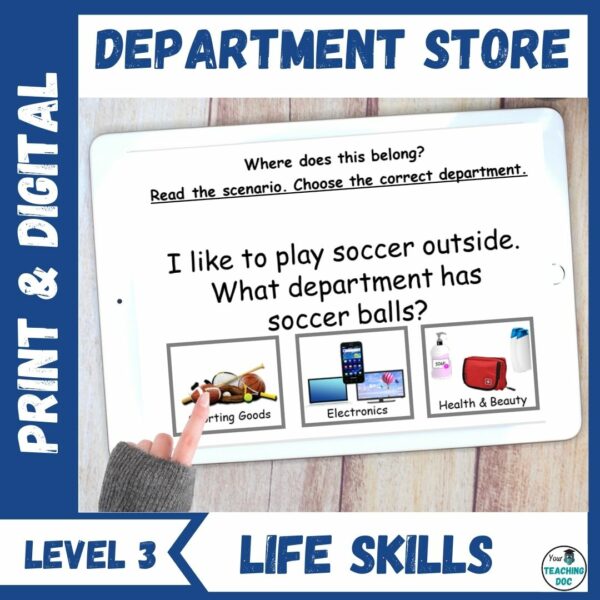 Department Store Life Skills Work Skills w/ Task Sight Word Cards - L3 ...