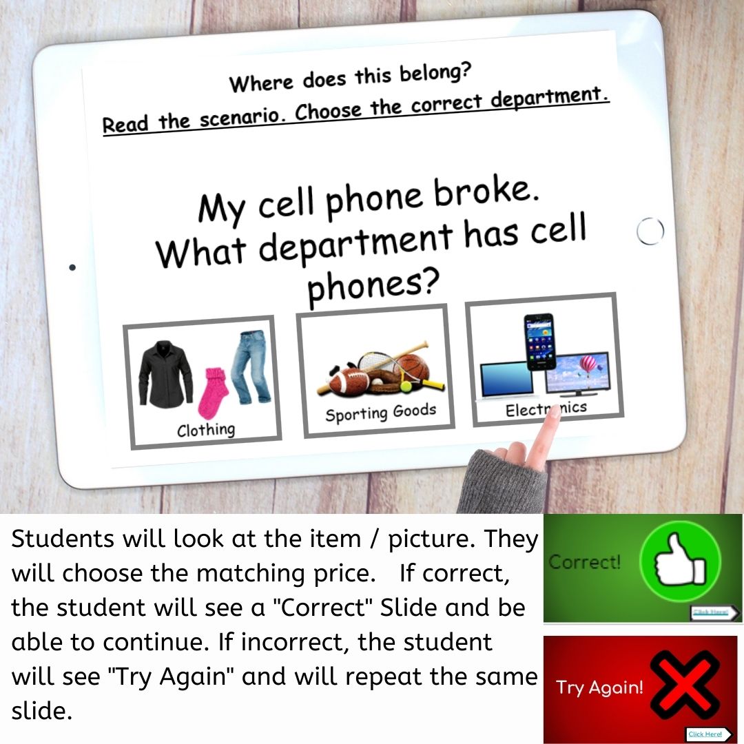 Department Store Life Skills Work Skills w/ Task Sight Word Cards - L3 ...