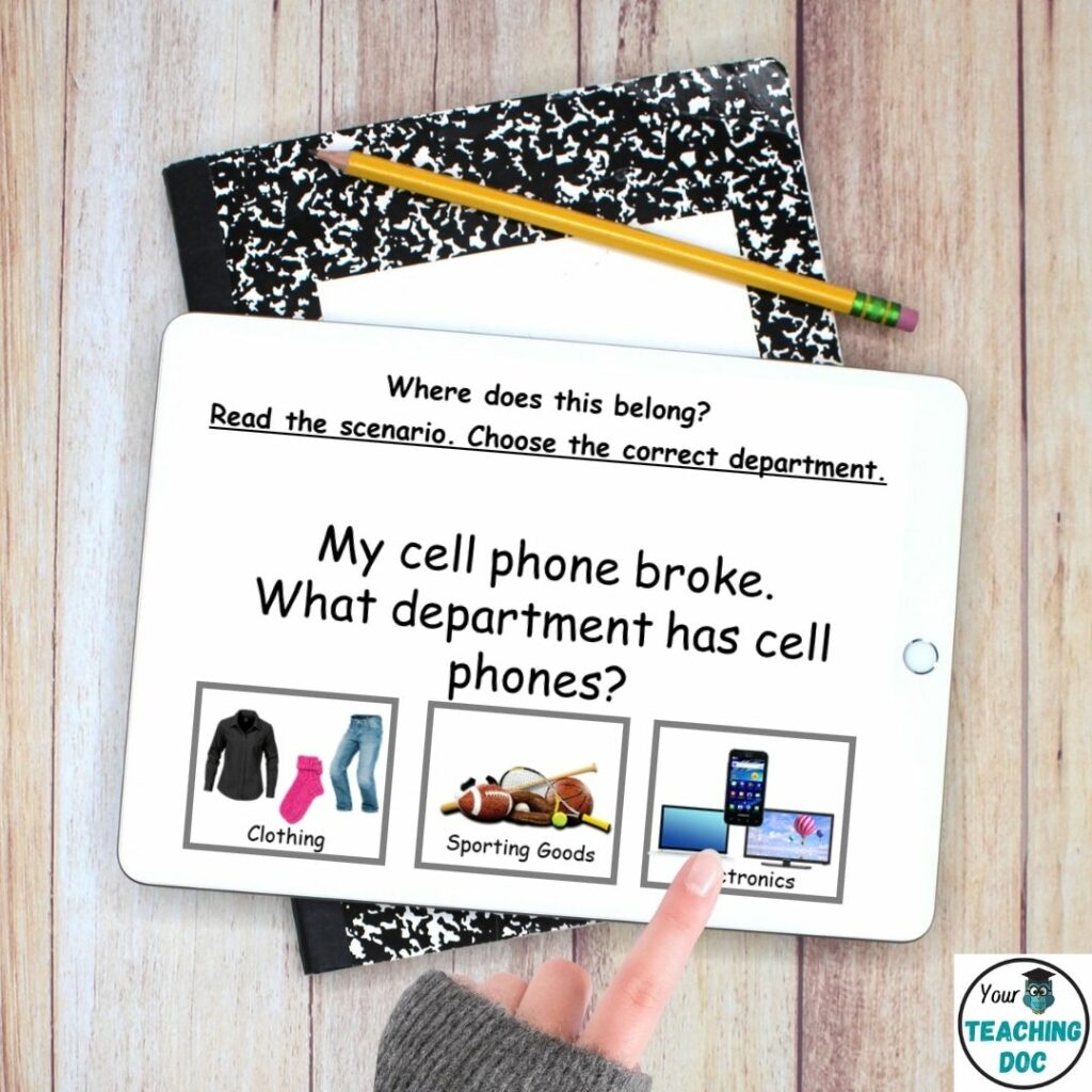 Department Store Life Skills Work Skills w/ Task Sight Word Cards - L3 ...