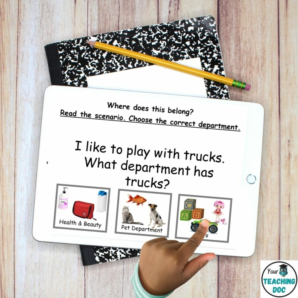 Department Store Life Skills Work Skills w/ Task Sight Word Cards - L3 ...