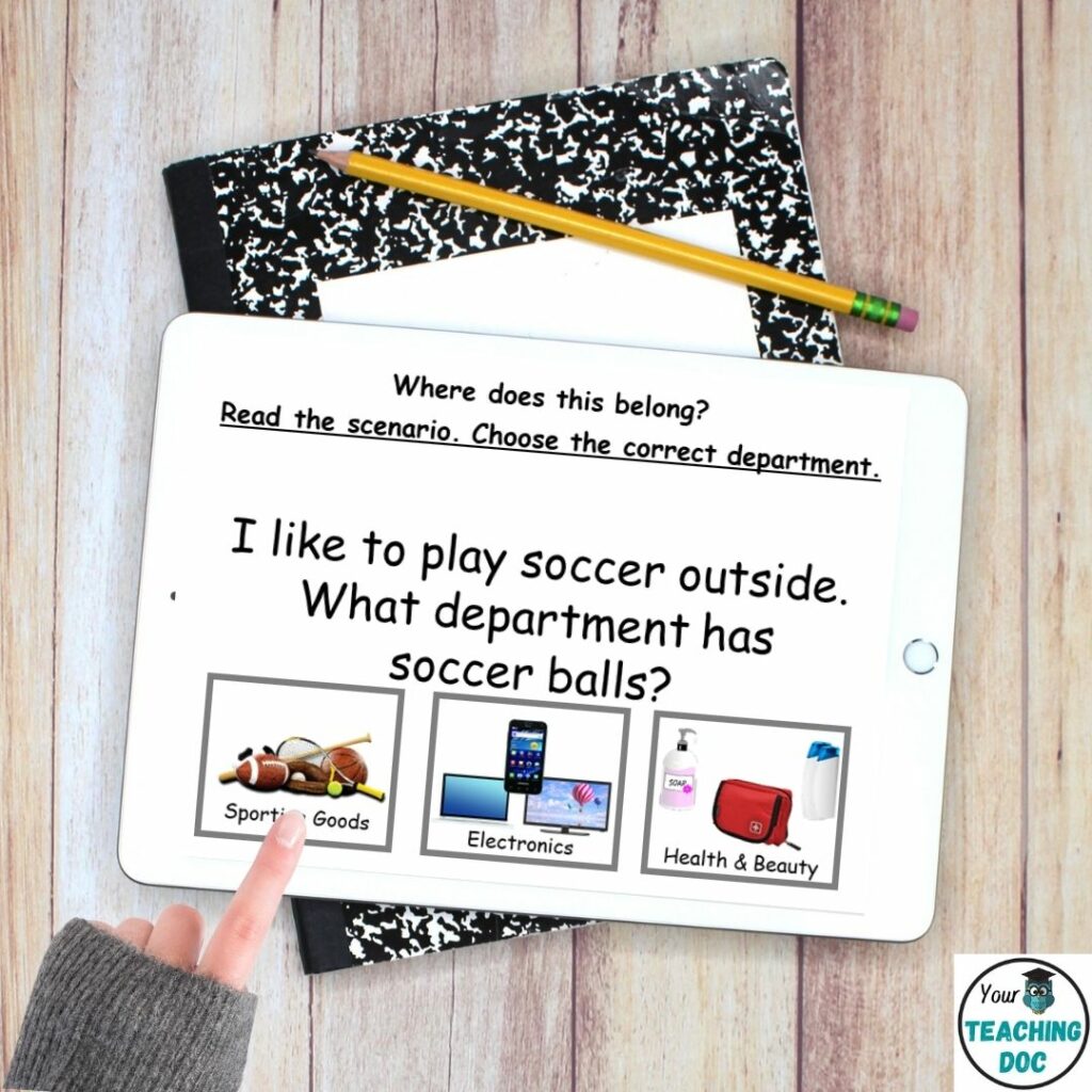 Department Store Life Skills Work Skills w/ Task Sight Word Cards - L3 ...