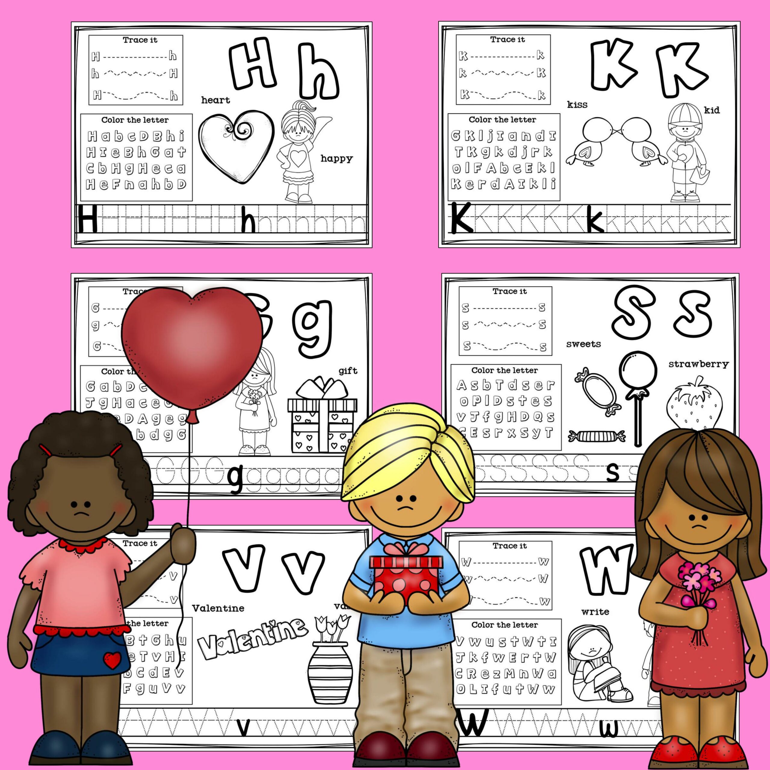 Alphabet Workbook: Worksheets A-Z Valentine's Day Theme | Made By Teachers