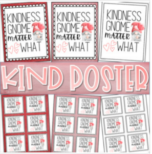 Valentine's Day Kindness Gnomes Poster Sign Handout Bulletin Board ...