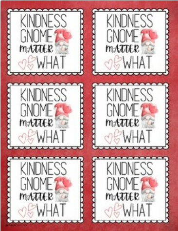 Valentine's Day Kindness Gnomes Poster Sign Handout Bulletin Board ...