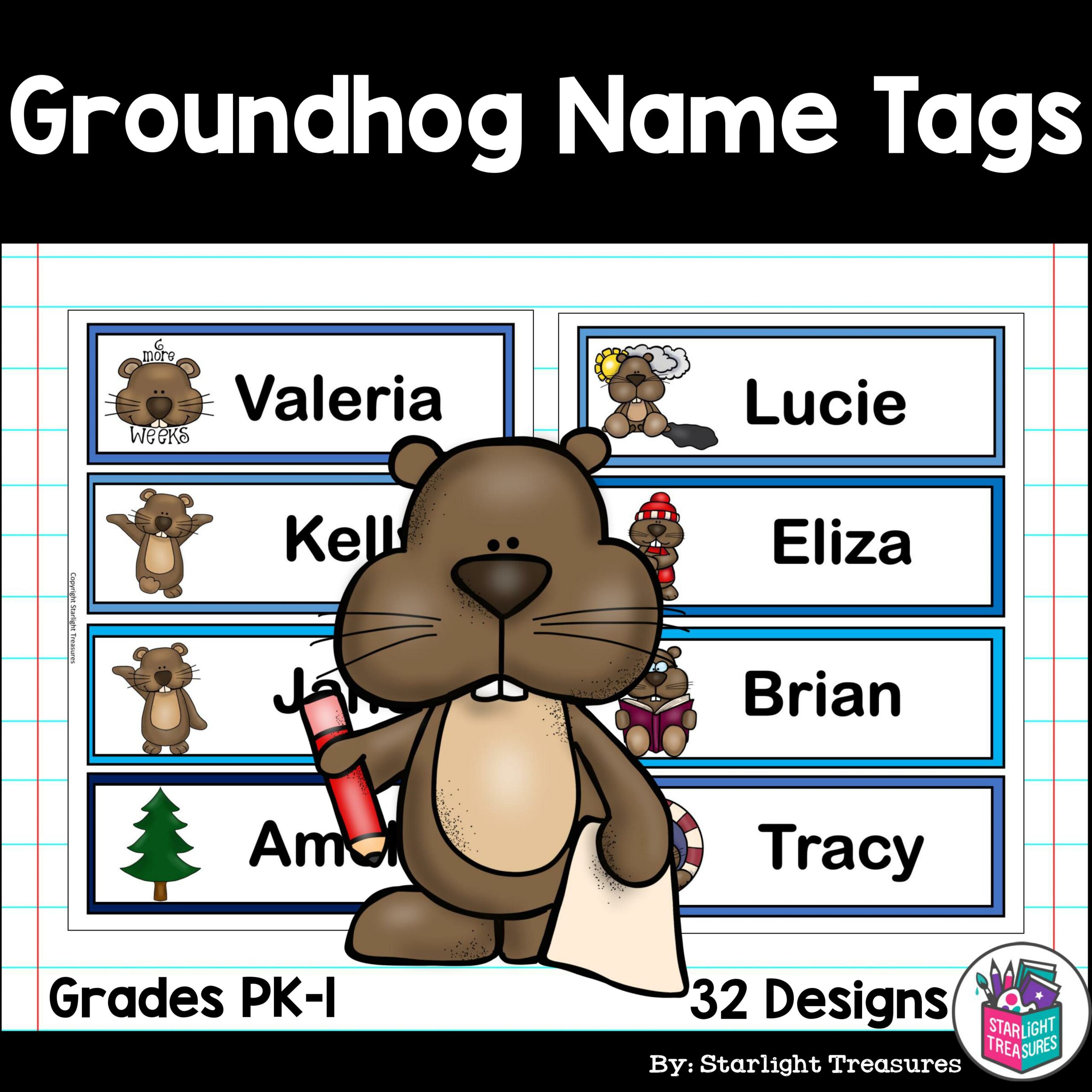 Groundhog Day Desk Name Tags - Editable | Made By Teachers