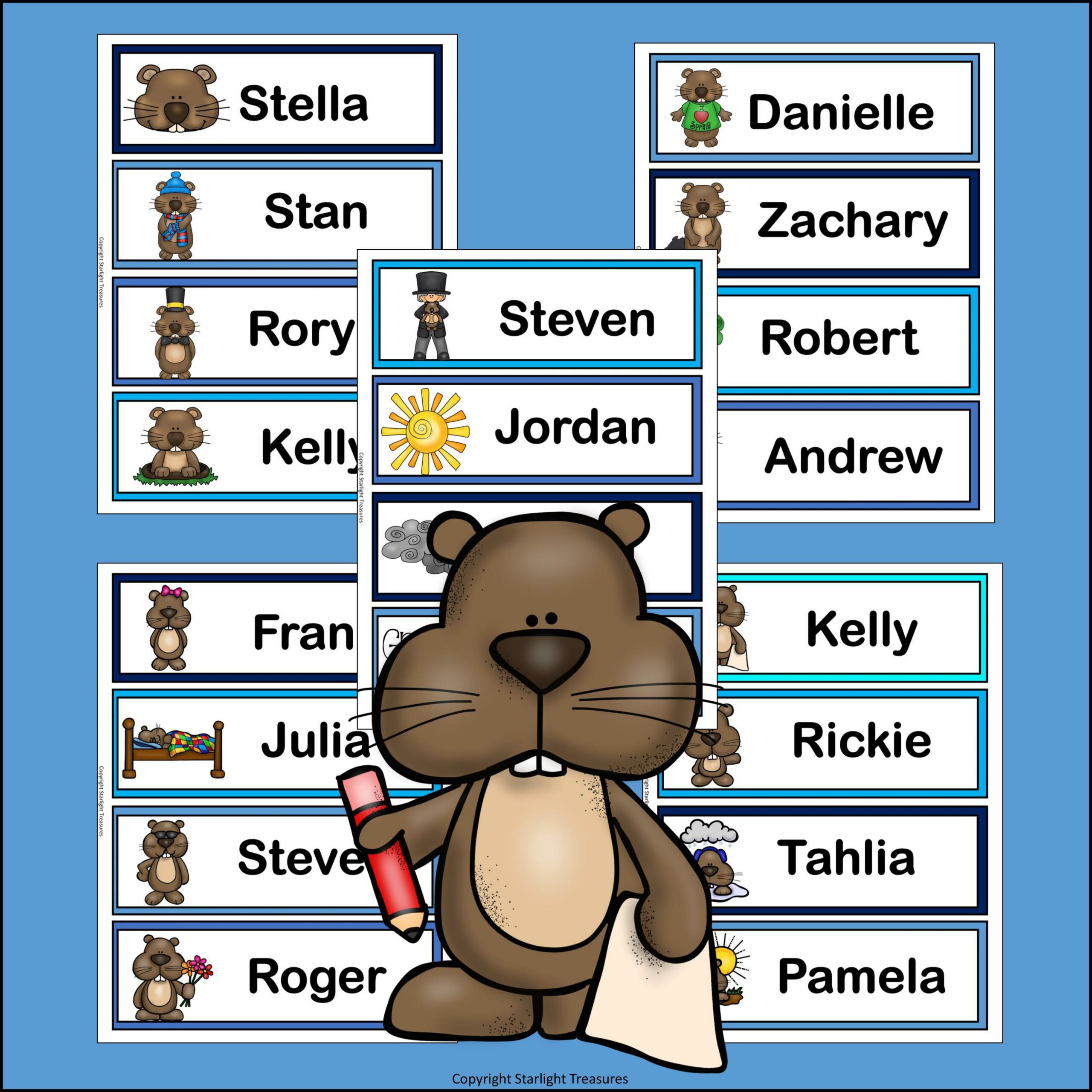 Groundhog Day Desk Name Tags - Editable | Made By Teachers