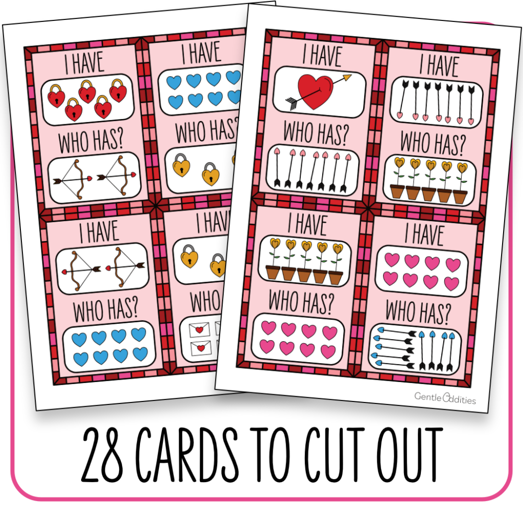 Valentine's Day Activity - I Have, Who Has? Cards Game - Counting 1-10 ...