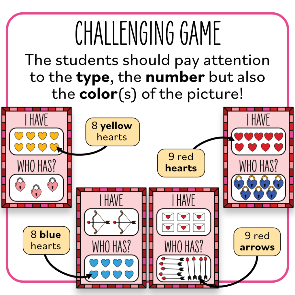 Valentine's Day Activity - I Have, Who Has? Cards Game - Counting 1-10 ...