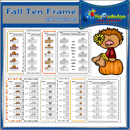 Fall Ten Frame Math Worksheets | Made By Teachers