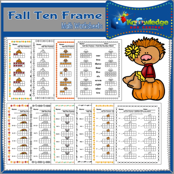 Fall Ten Frame Math Worksheets | Made By Teachers