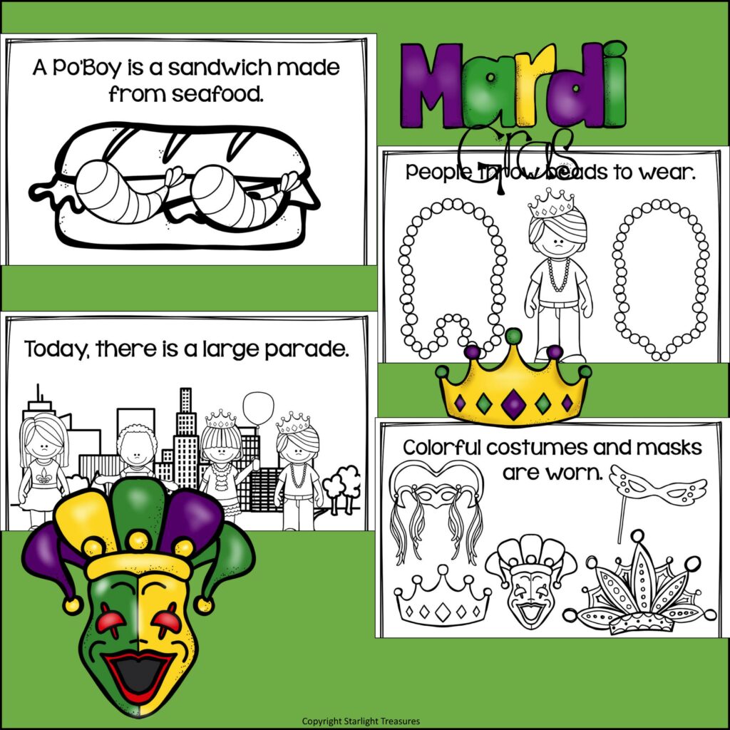 Mardi Gras Mini Book for Early Readers | Made By Teachers