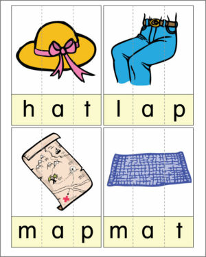 CVC Word Puzzles 45 Word Set ESL ELL Newcomer Activity | Made By Teachers