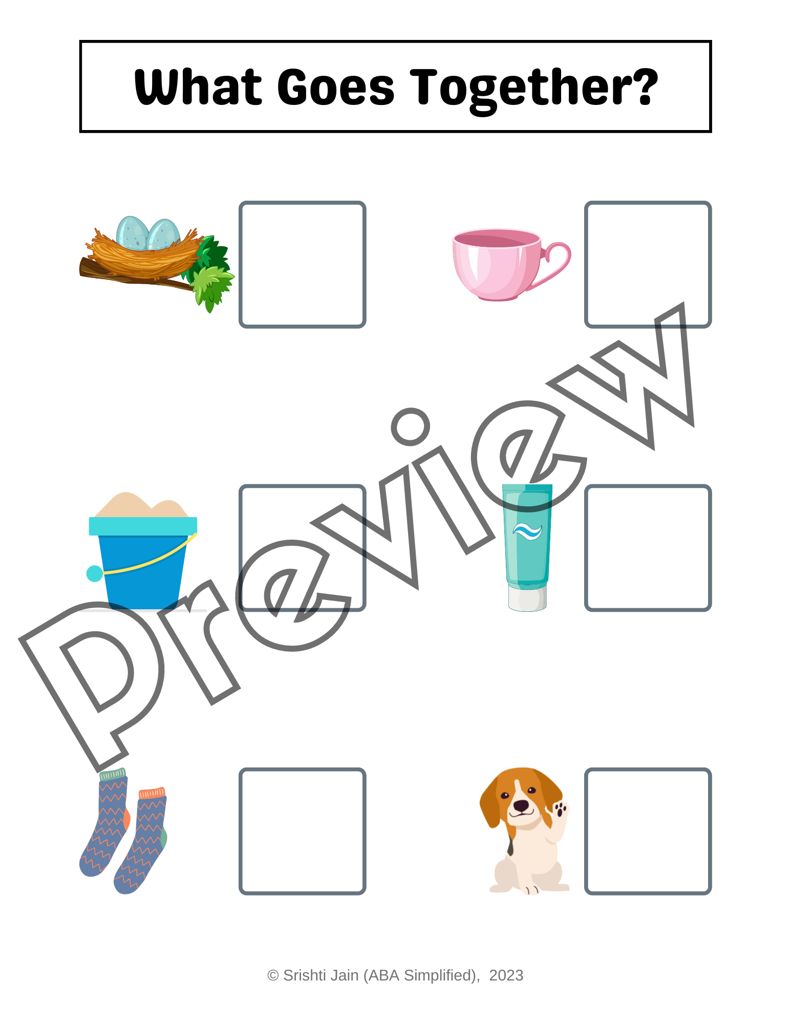 Associations File Folder Activities | Clipart & Real-Life Versions ...
