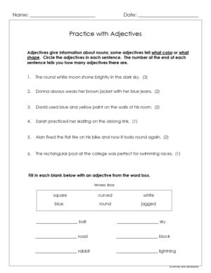 Adjectives Practice - 5 Worksheets and Answer Key - Grade 2 - CCSS ...