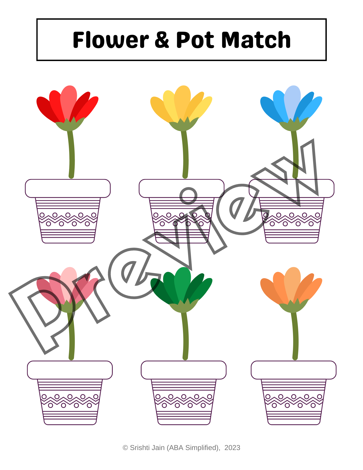 Identical Color Matching File Folder Activities - Set of 10 Activities ...