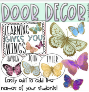 Butterfly Learning Gives You Wings Spring Door Display Bulletin Board ...
