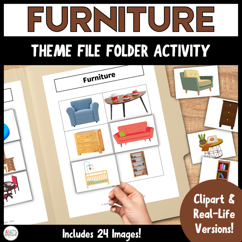 Furniture Theme File Folder Activity | Identical & Non-Identical ...