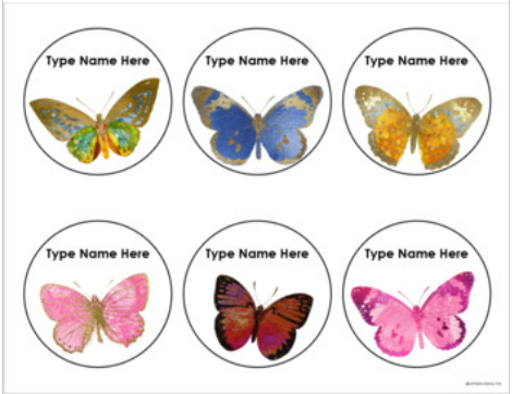Butterfly Labels Printable