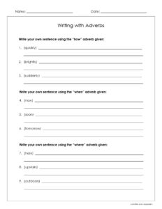 Adverbs Practice - Recognizing and Writing with Adverbs - Grades 2-3 ...