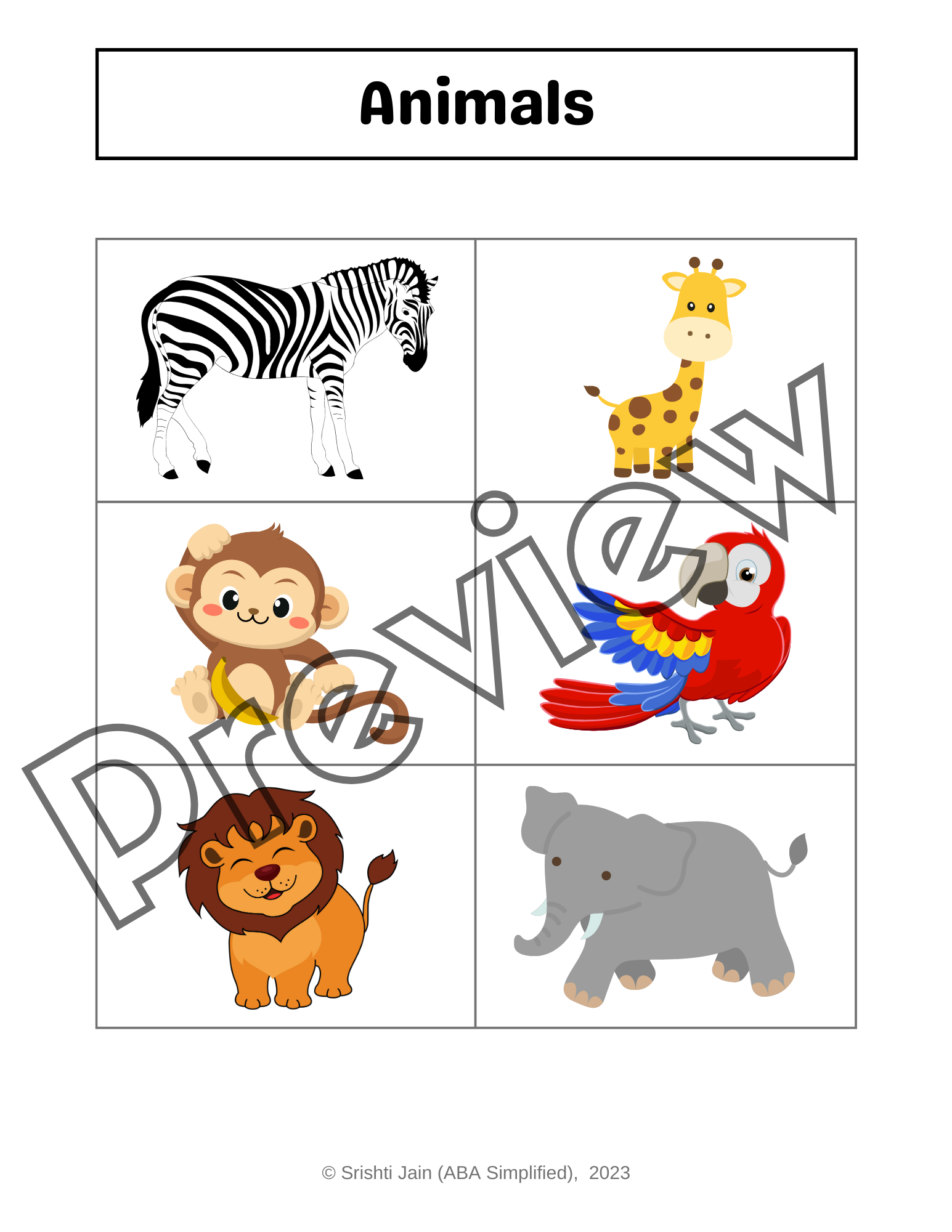 Animals Theme File Folder Activity | Identical & Non-Identical Matching ...