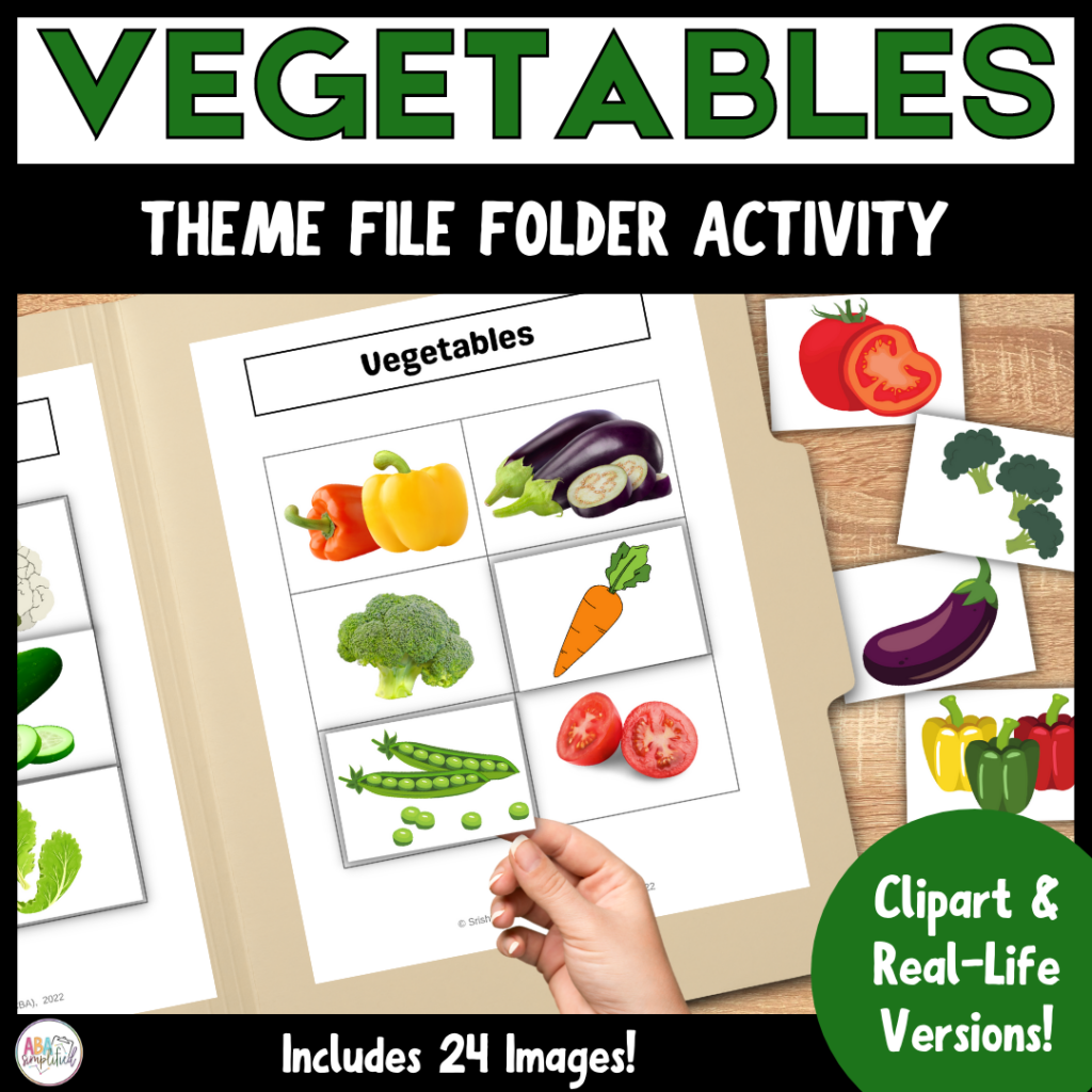 Vegetables Theme File Folder Activity | Identical & Non-Identical ...
