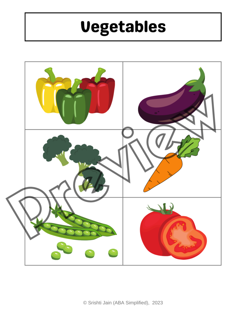 Vegetables Theme File Folder Activity | Identical & Non-Identical ...