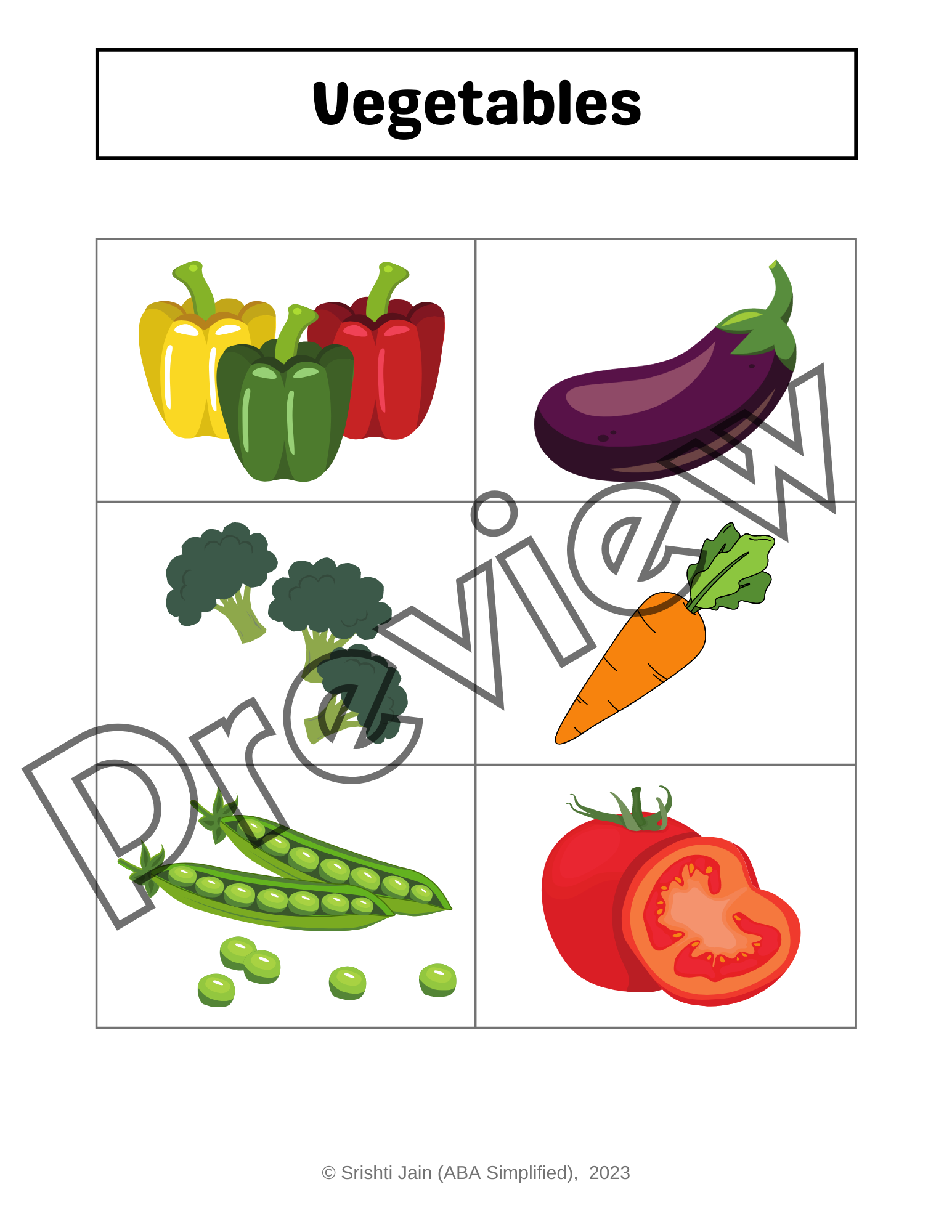 Vegetables Theme File Folder Activity | Identical & Non-Identical ...