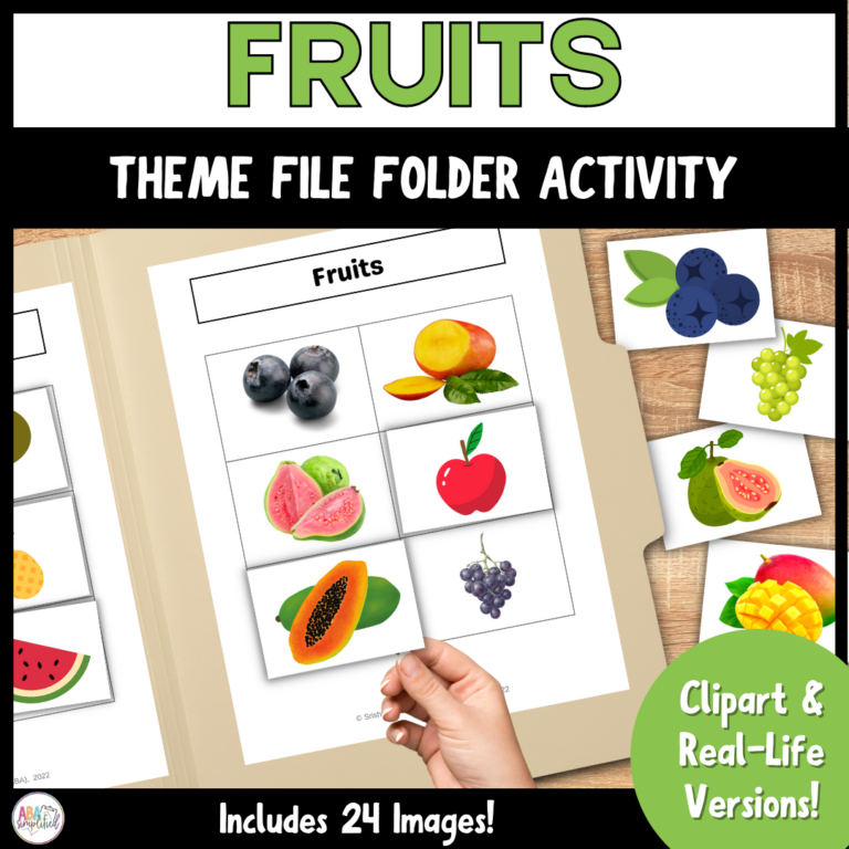 Fruits Theme File Folder Activity | Identical & Non-Identical Matching ...