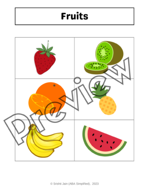Fruits Theme File Folder Activity | Identical & Non-Identical Matching ...