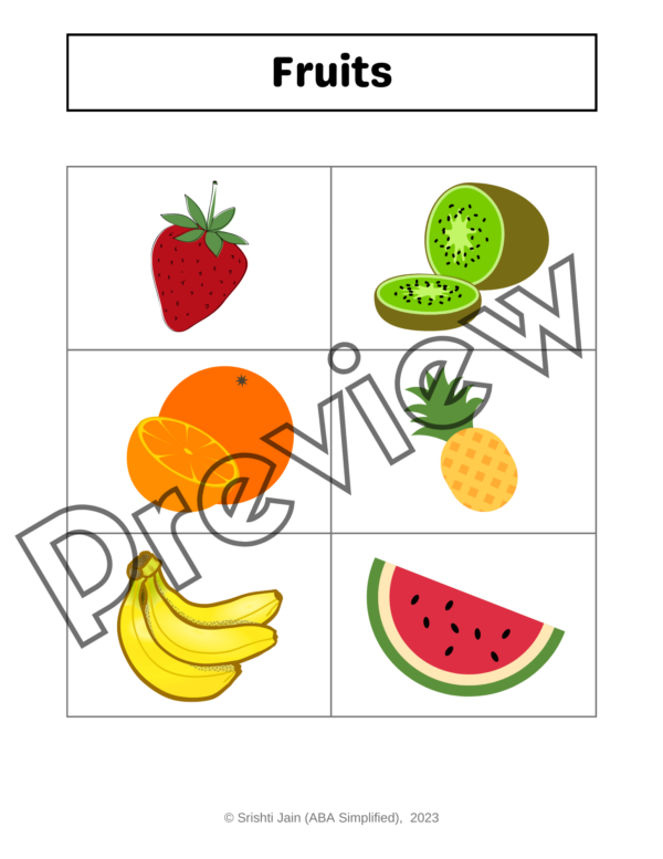 Fruits Theme File Folder Activity | Identical & Non-Identical Matching ...