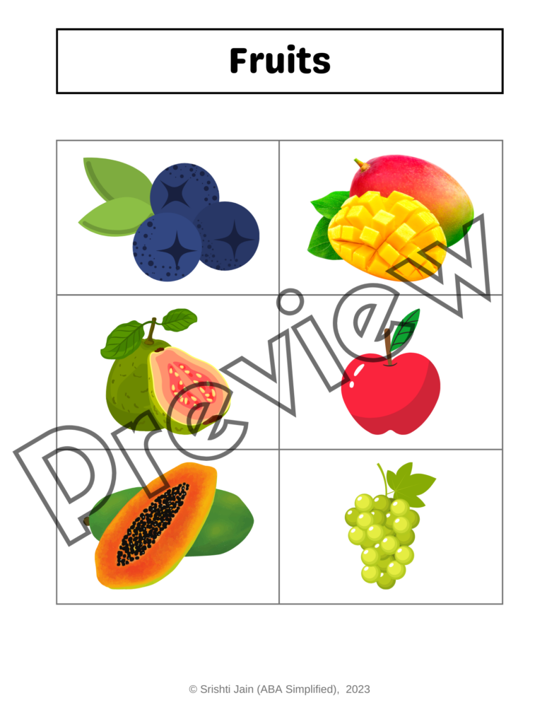 Fruits Theme File Folder Activity | Identical & Non-Identical Matching ...