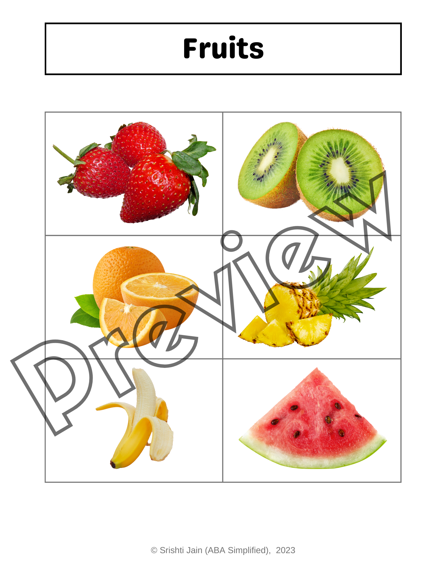 Fruits Theme File Folder Activity | Identical & Non-Identical Matching ...