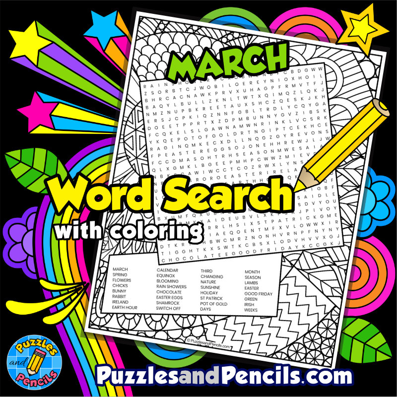 Positive Mindset Word Search Puzzle Activity Page with Coloring ...