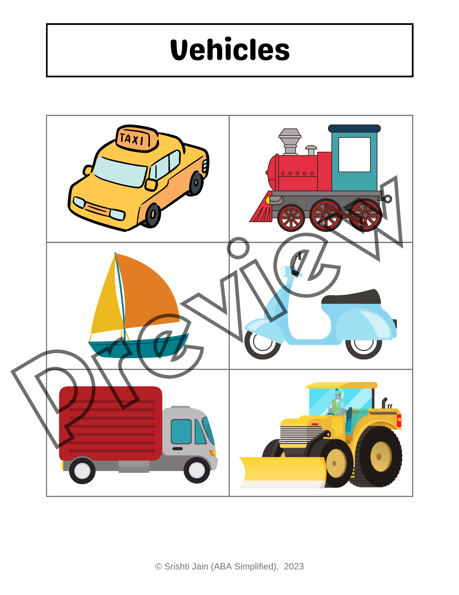Transportation Theme File Folder Activity | Identical & Non-Identical ...