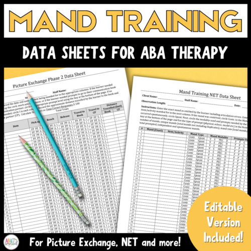 Editable Mand Training Data Sheets for ABA Therapy | Made By Teachers