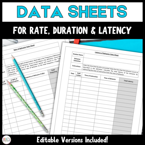 Editable Data Sheets for Rate, Duration and Latency Recording | ABA ...