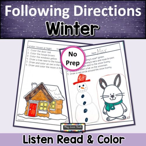 Following Directions Winter | Listening Reading Comprehension | Made By ...
