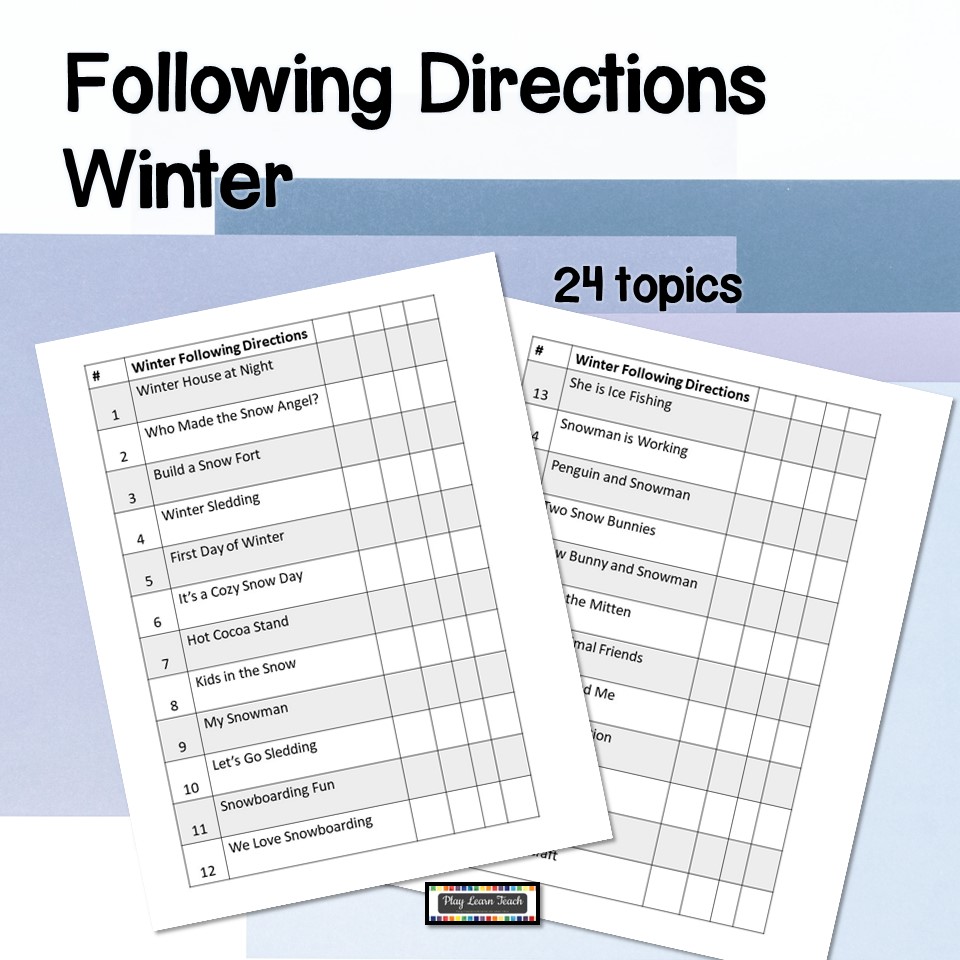 Following Directions Winter | Listening Reading Comprehension | Made By ...