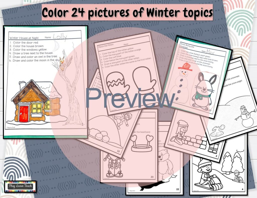 Following Directions Winter | Listening Reading Comprehension | Made By ...