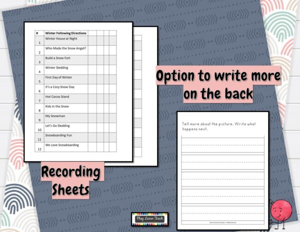 Following Directions Winter | Listening Reading Comprehension | Made By ...