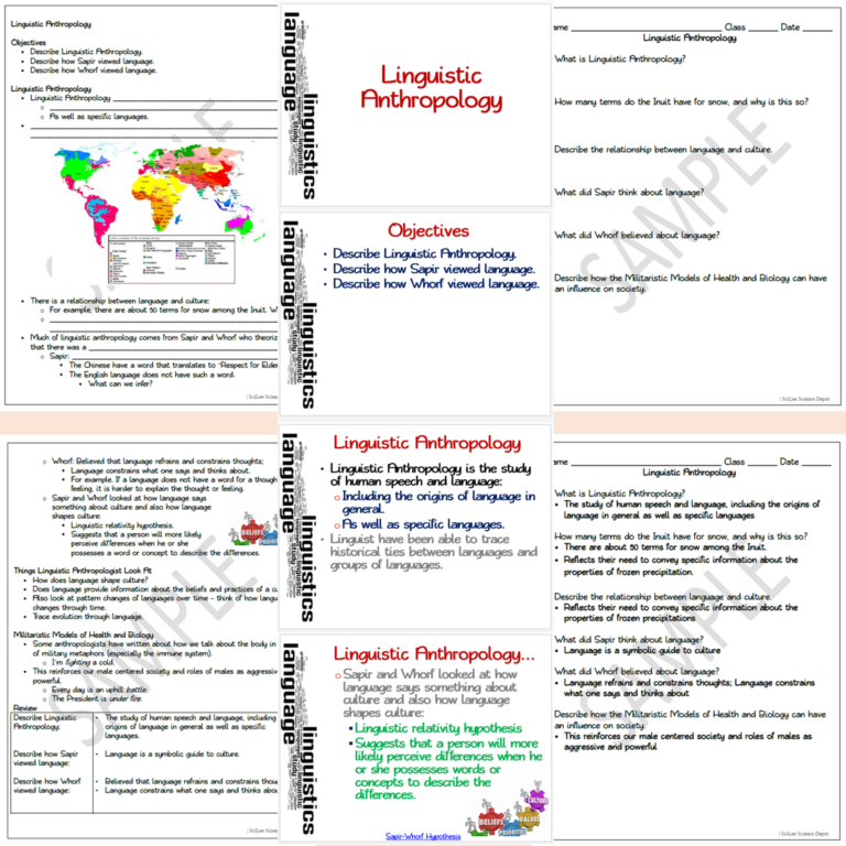 Linguestics Anthropology PowerPoint & Worksheet | Made By Teachers
